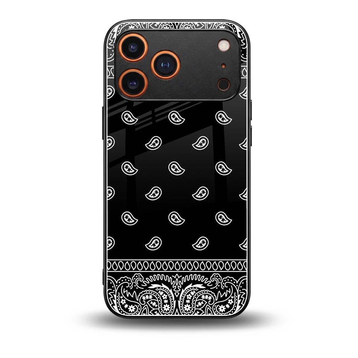 Paisley Black Phone Case for Iphone 17 Pro | Glass Case – Boujee