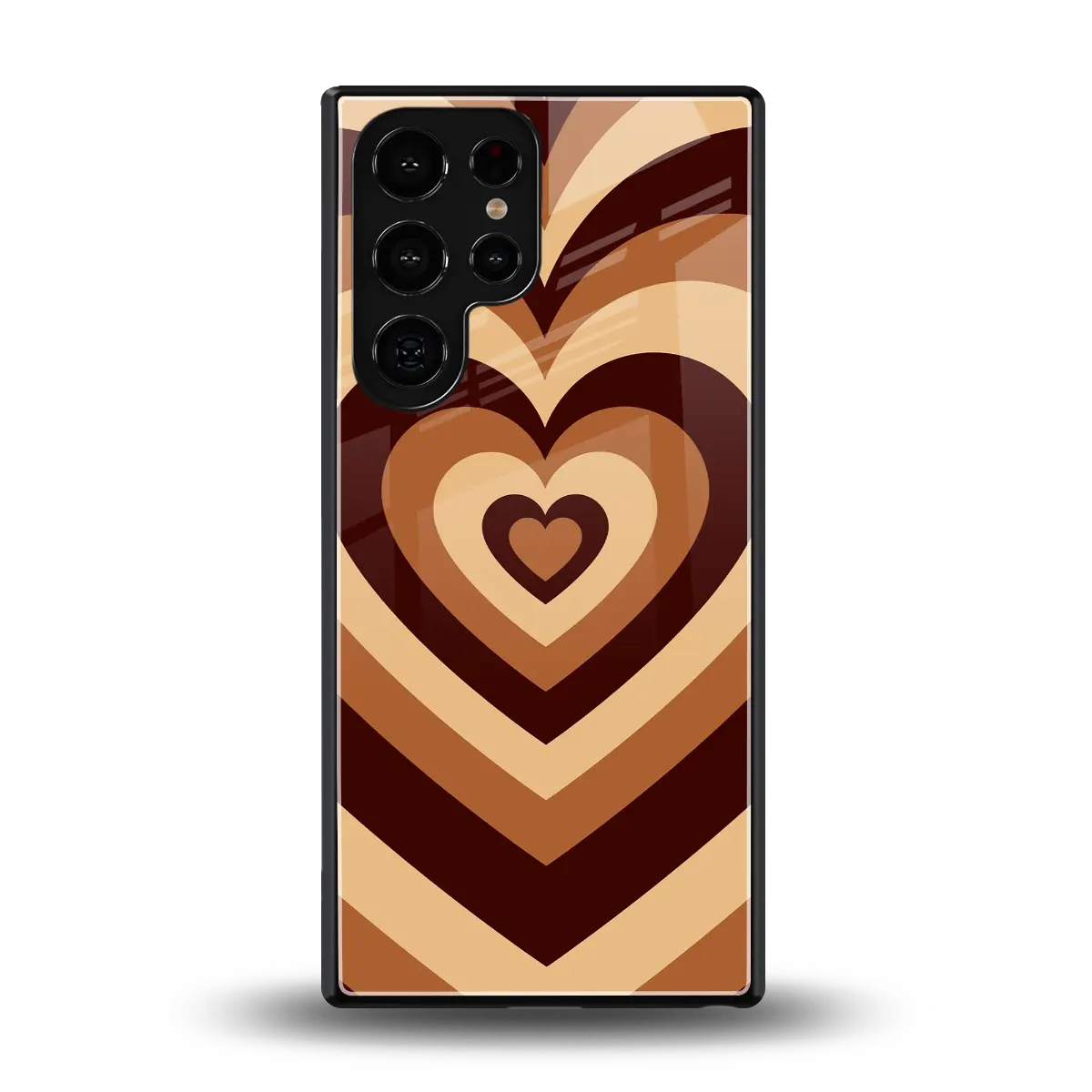 Y2K Brown Hearts Phone Case for Samsung Galaxy S25 Ultra | Glass Case ...