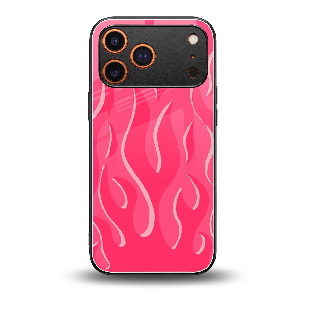Y2K Retro Hot Pink Flames Phone Case for Iphone 17 Pro Max | Glass Case ...
