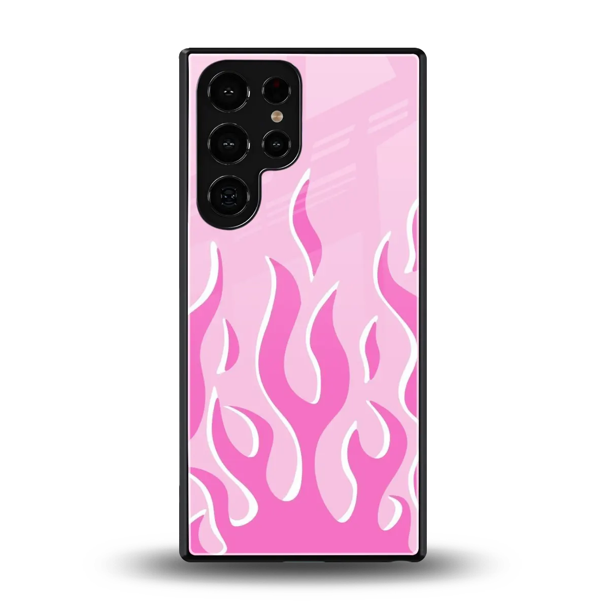Y2K Retro Pink Flames Phone Case for Samsung Galaxy S25 Ultra | Glass ...