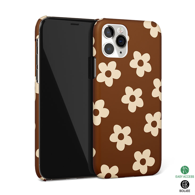 Brown Flowers Phone Cover | Matte Case – Boujee